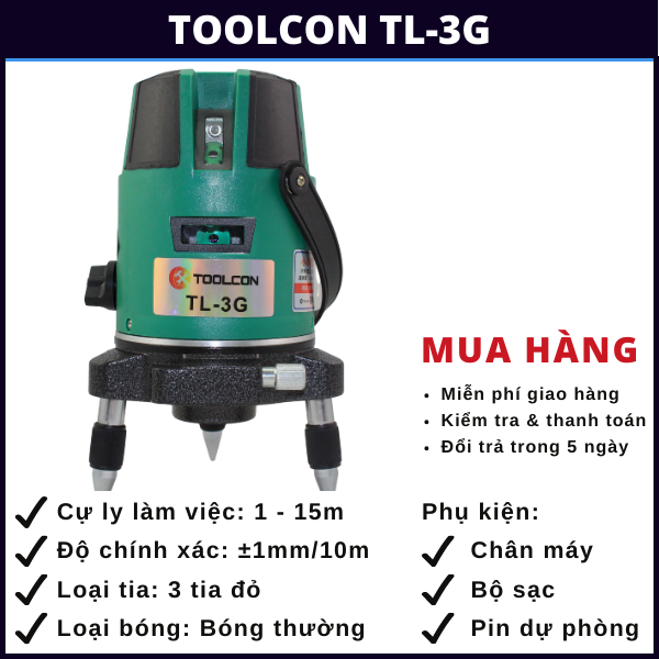 Máy Cân Bằng 3 Tia Toolcon TL-3G - Thiết Bị Hưng Thịnh